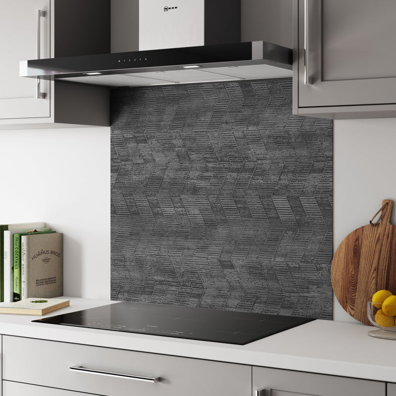 Bushboard Alloy Concrete Chevron Aluminium Feature Kitchen Splashback — Trade In Timber