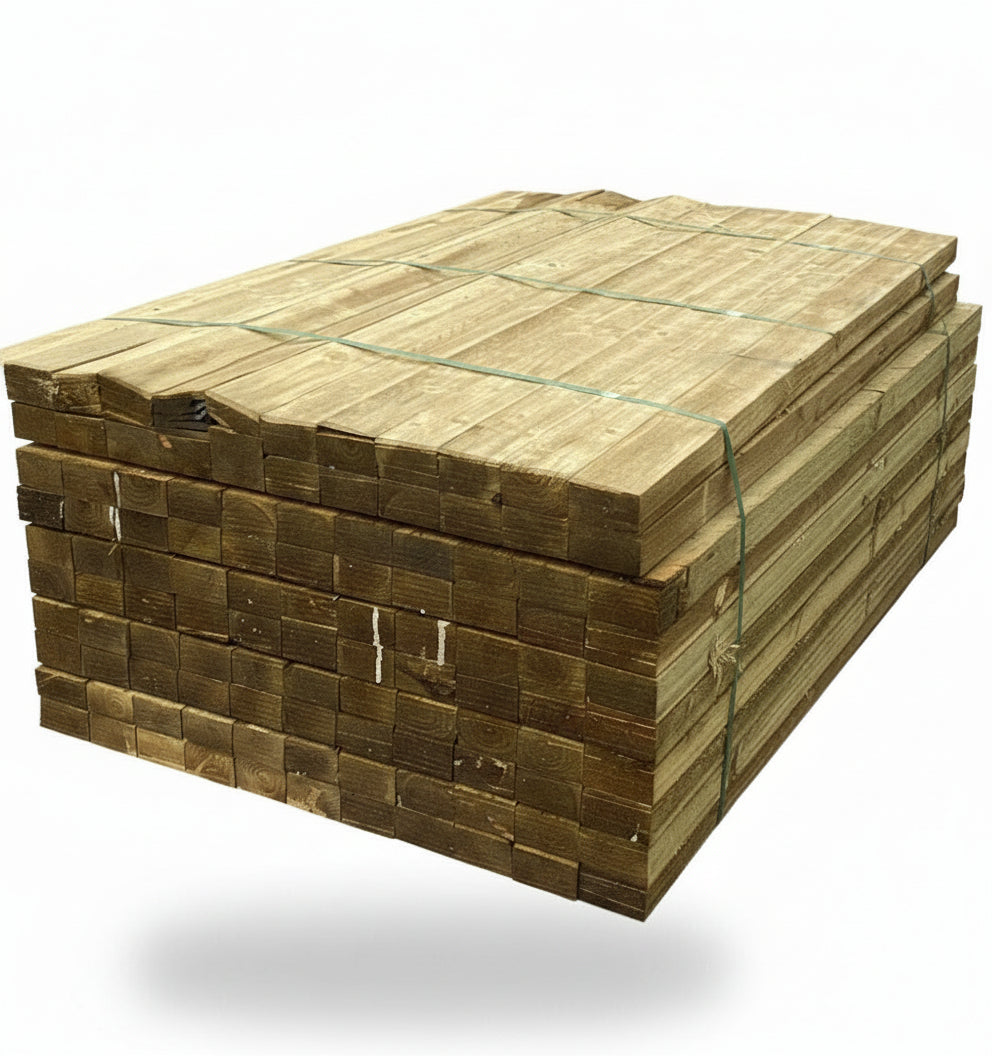 Treated Timber Featheredge Cladding 100mm x 2400mm Fence Panel Slats ...
